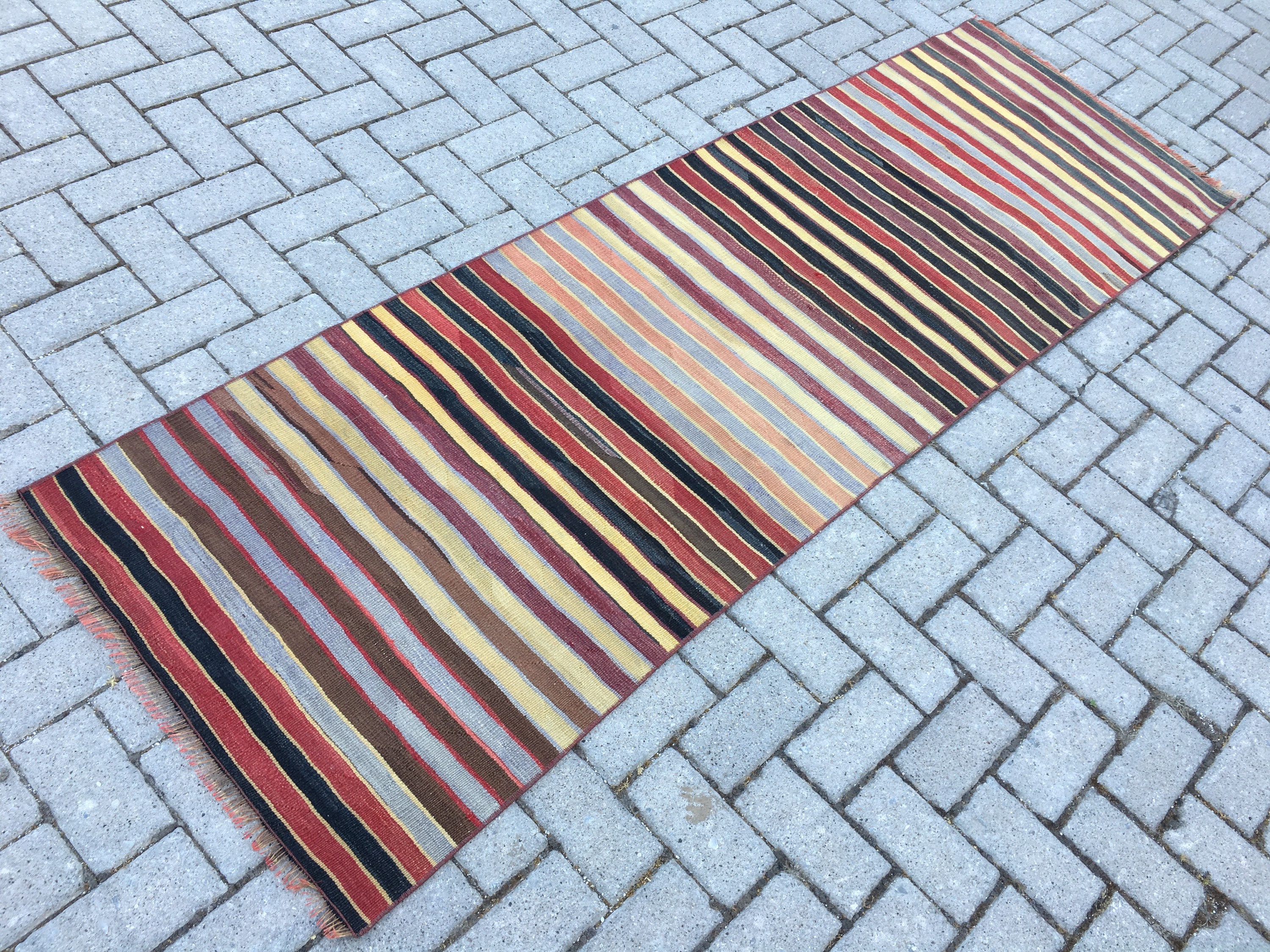 Colorful striped runner rug Bohemian runner rug Runner | Etsy