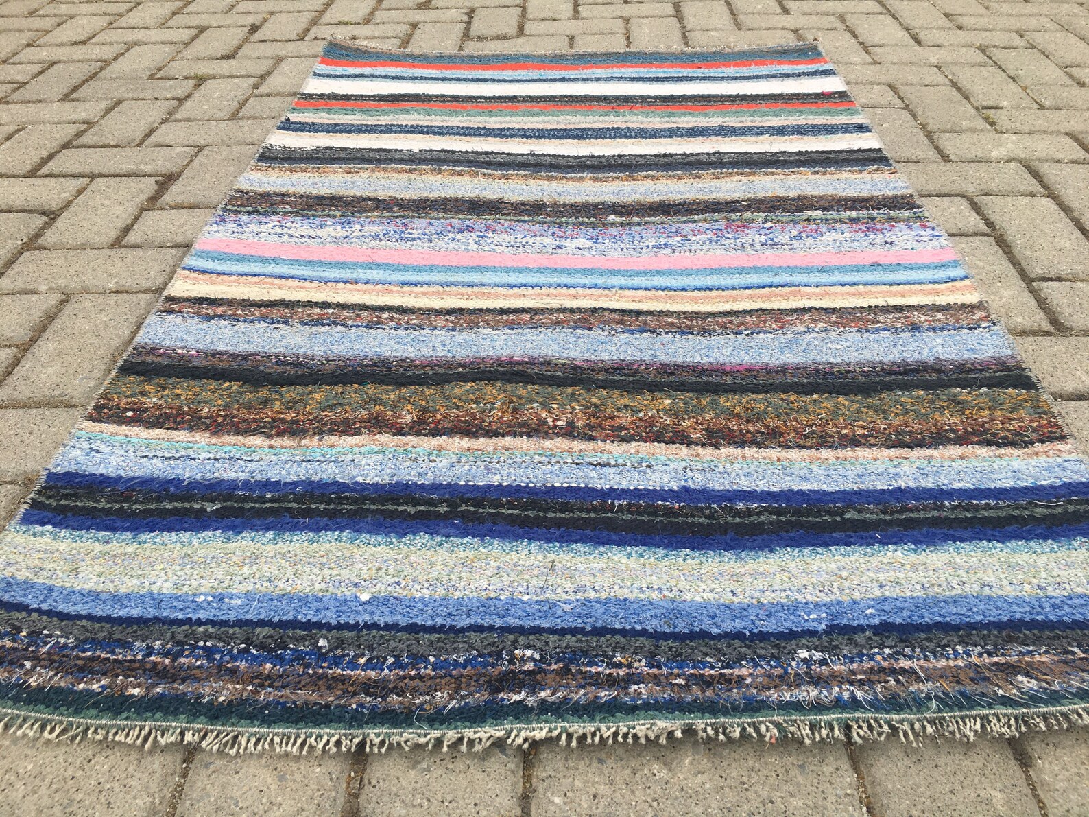 Multicolor Striped Small Rug Rag Door Mat Rug Small Rag - Etsy