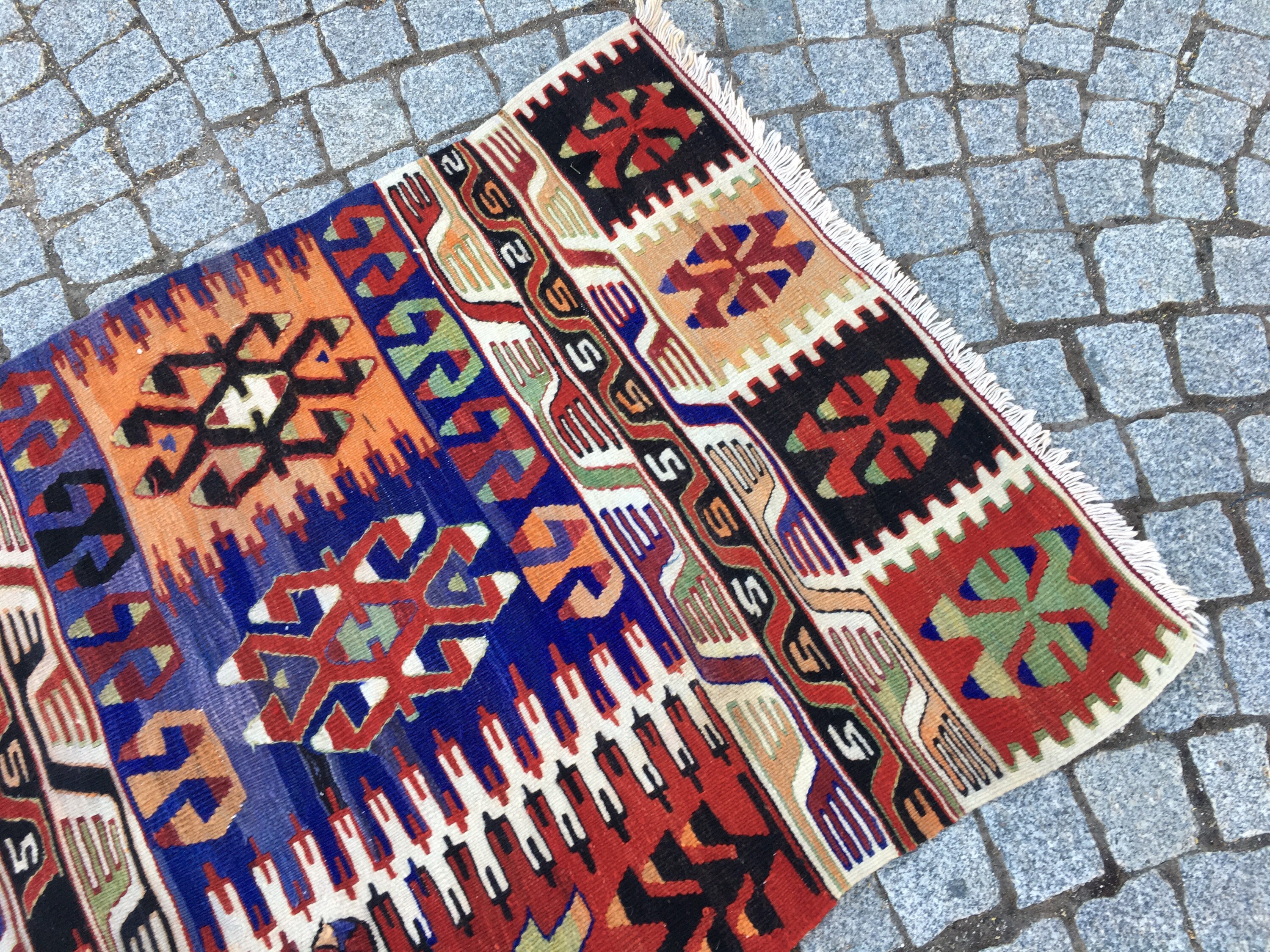 Bohemian small rug Turkish small kilim rug Colorful small | Etsy