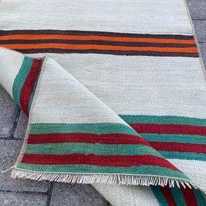 Striped Small Rug, Small Kilim Rug, Door Mat Rug, Minimalist Small Rug ...