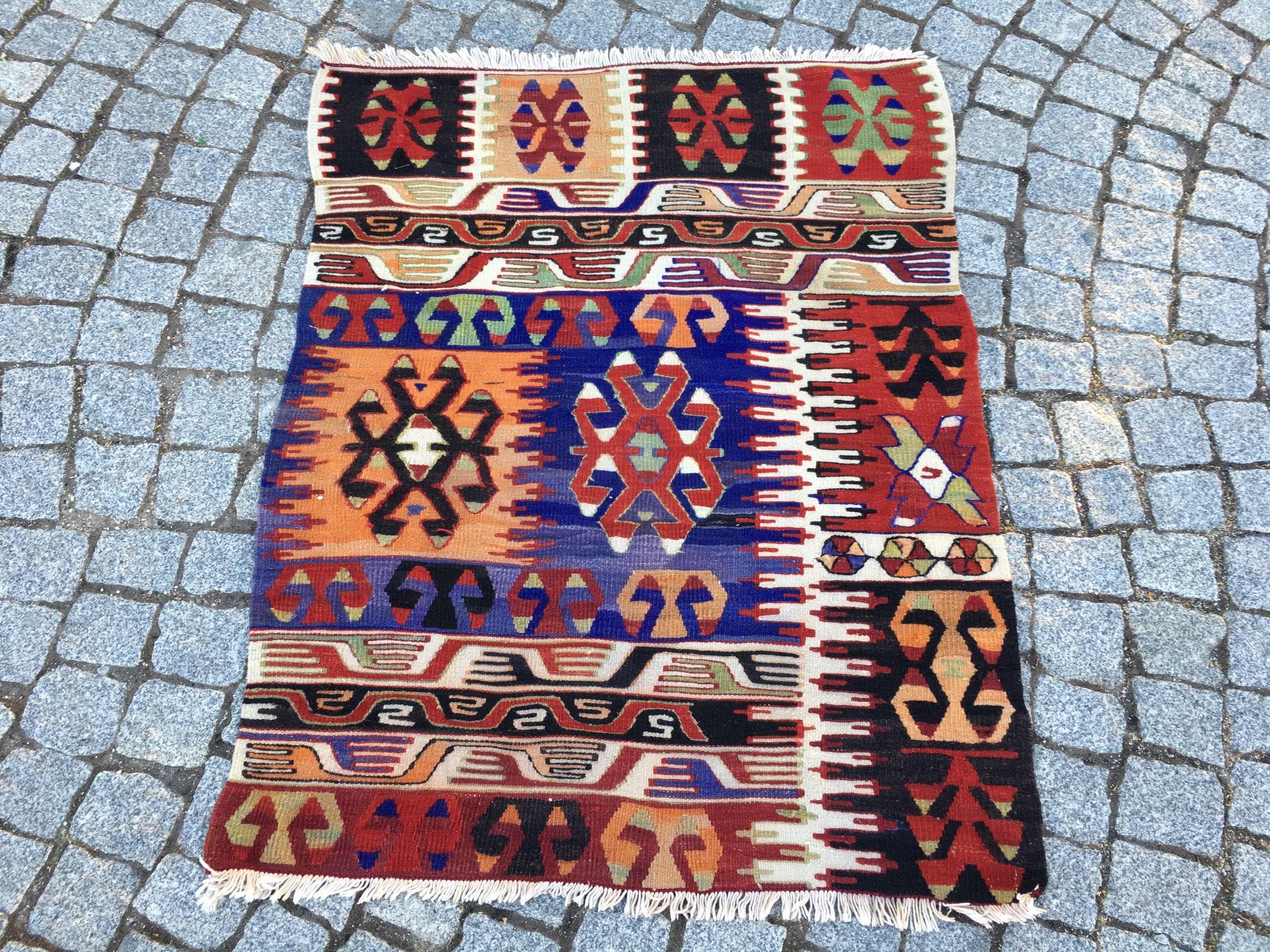 Bohemian small rug Turkish small kilim rug Colorful small | Etsy