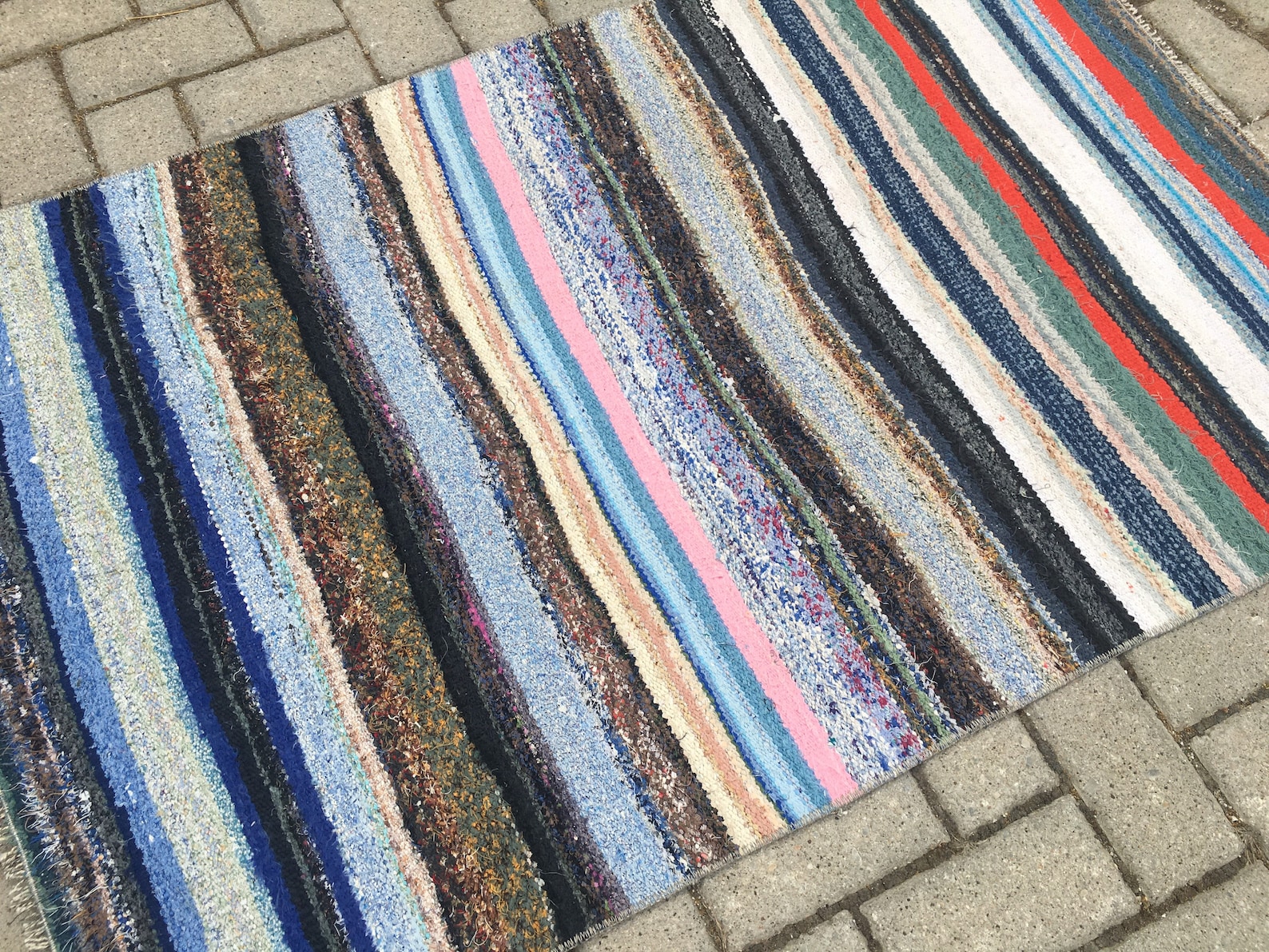 Multicolor Striped Small Rug Rag Door Mat Rug Small Rag - Etsy