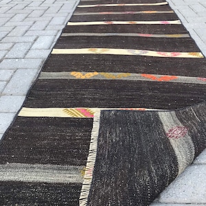 Extra Long Runner Rug , Flat Weave Runner Rug , Black Runner Rug ...