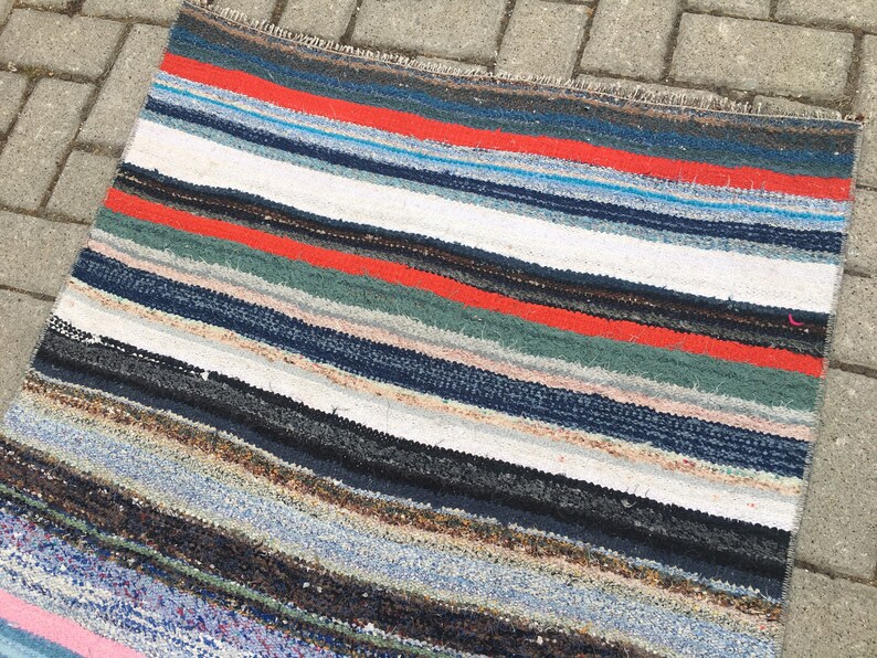 Multicolor Striped Small Rug Rag Door Mat Rug Small Rag - Etsy