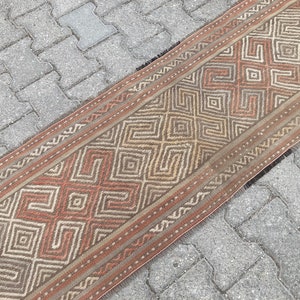 Vintage Narrow Runner Rug , Oriental Runner Rug , Handmade Runner Rug ...