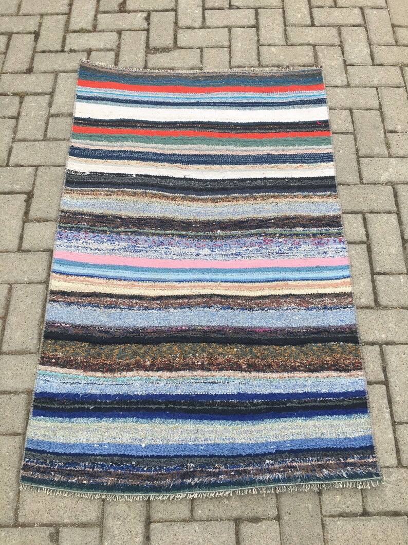 Multicolor Striped Small Rug Rag Door Mat Rug Small Rag - Etsy