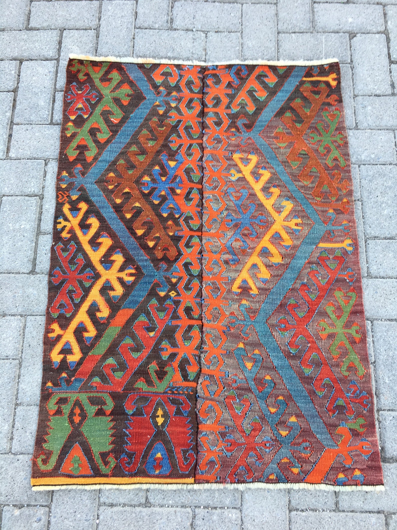 Eclectic small rug Colorful small rug Vintage small rug | Etsy