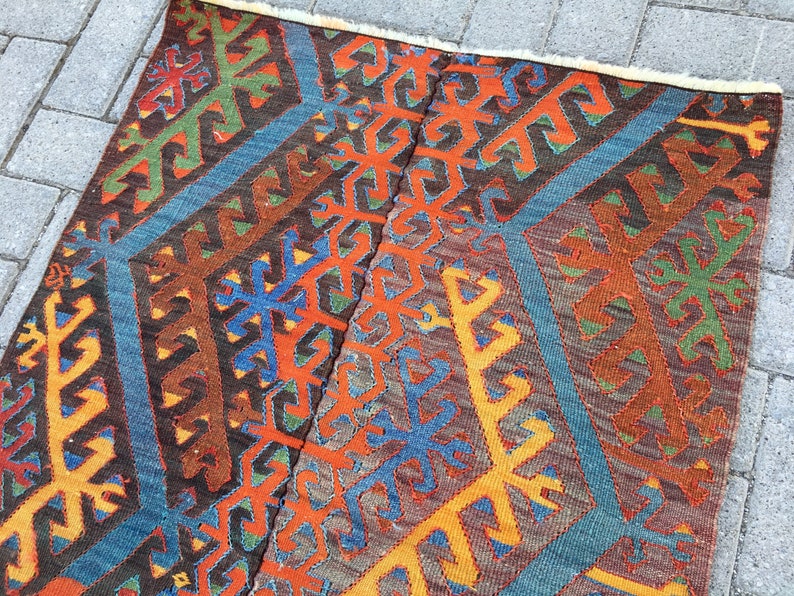 Eclectic small rug Colorful small rug Vintage small rug | Etsy
