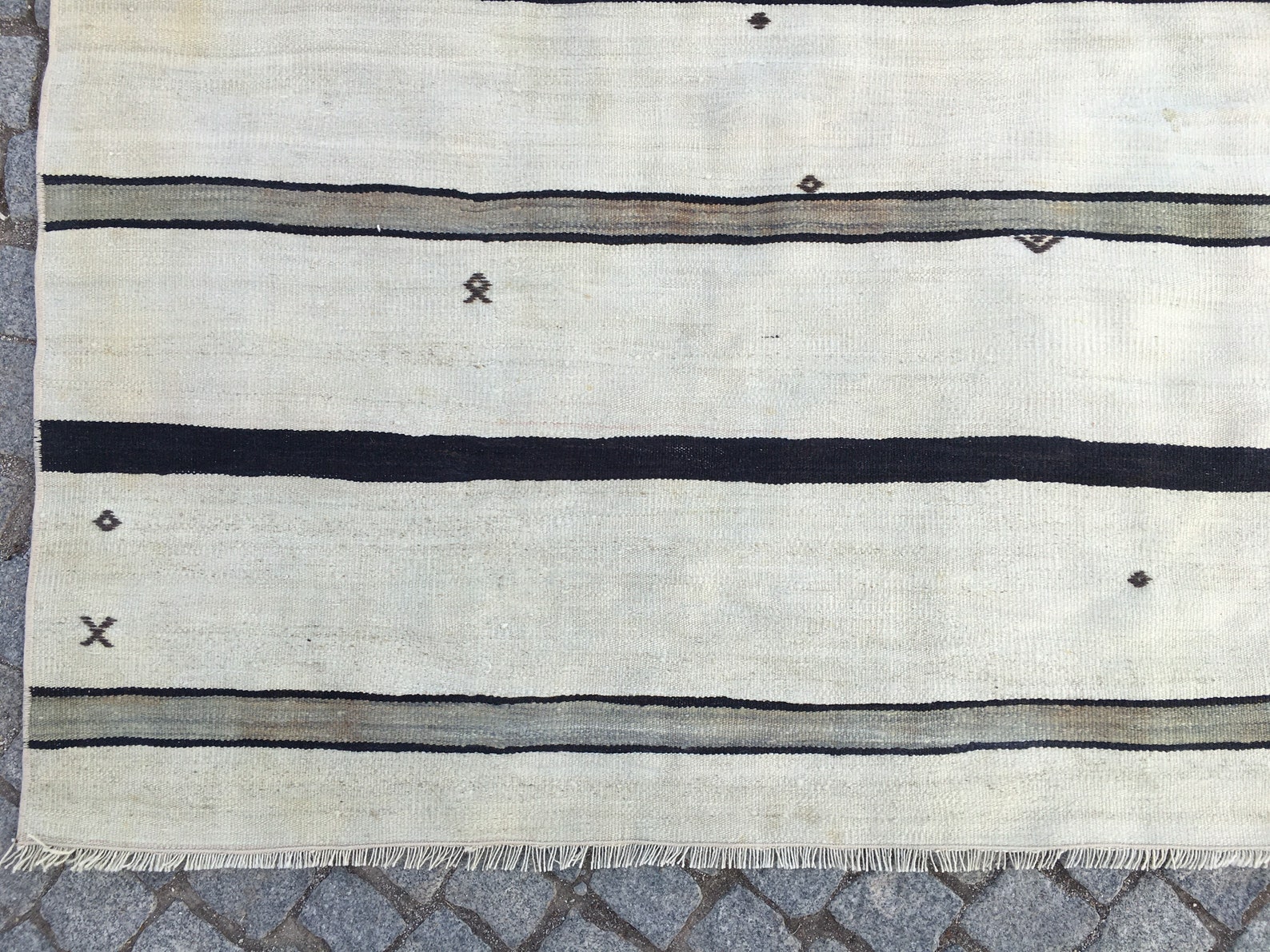 Vintage Striped Area Rug Farmhouse Area Rug Handmade Area | Etsy