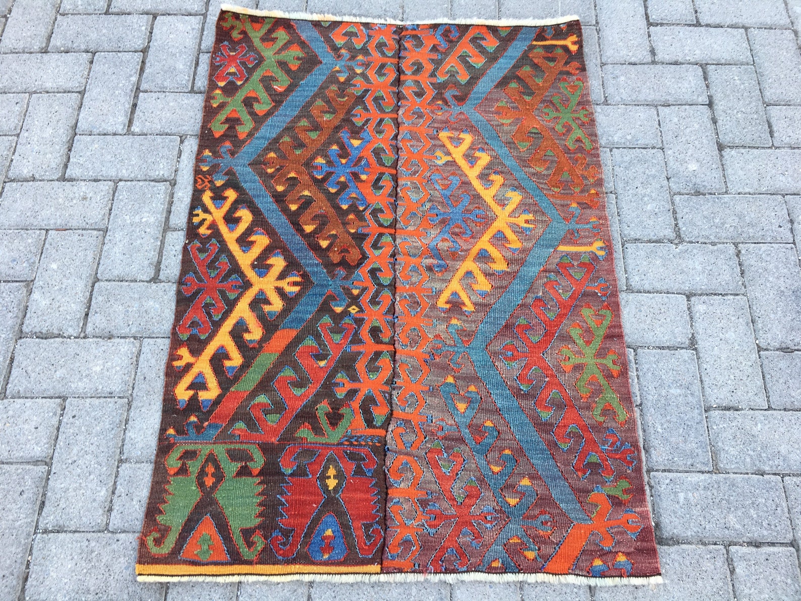 Eclectic small rug Colorful small rug Vintage small rug | Etsy