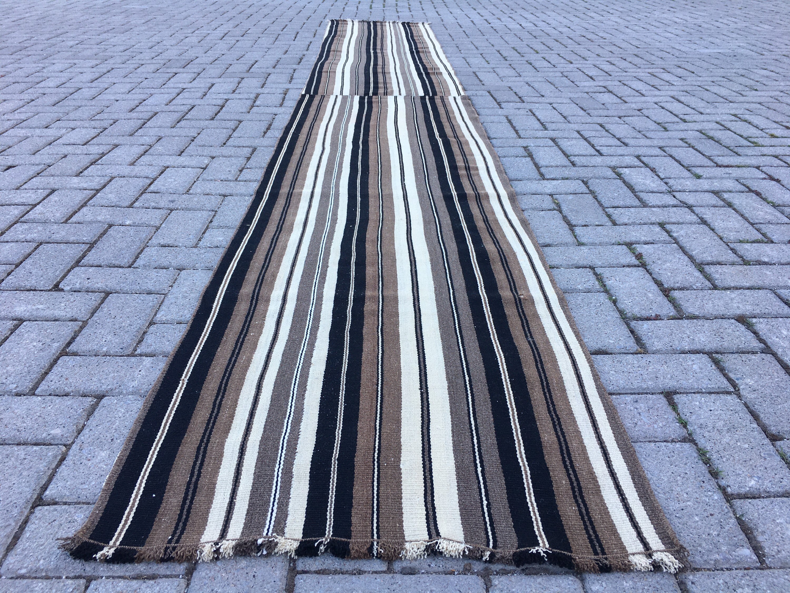 Long Striped Runner Rug Farmhouse Runner Rug Stair Runner | Etsy