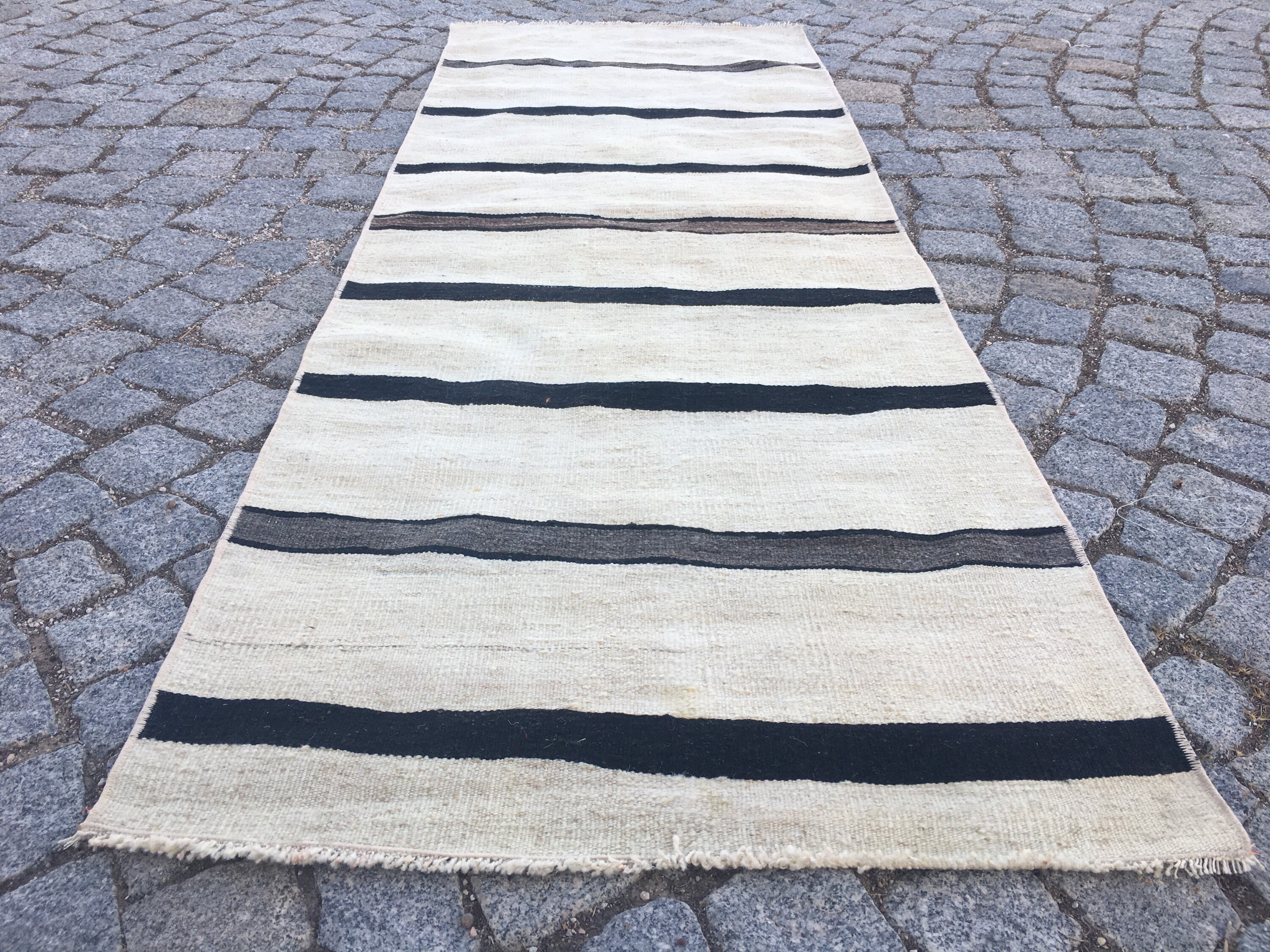 Striped runner rug Farmhouse runner rug Handmade runner | Etsy