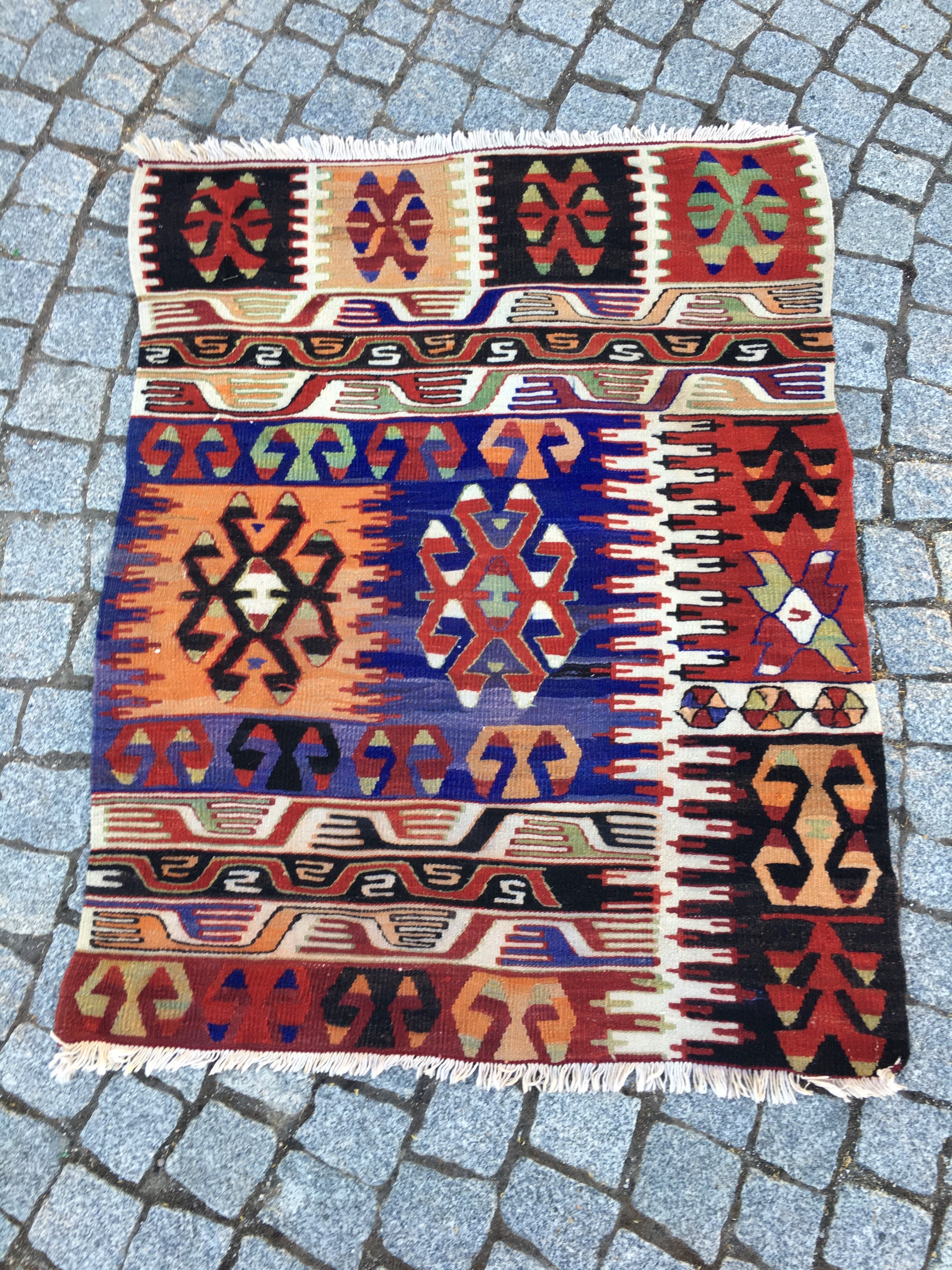 Bohemian small rug Turkish small kilim rug Colorful small | Etsy