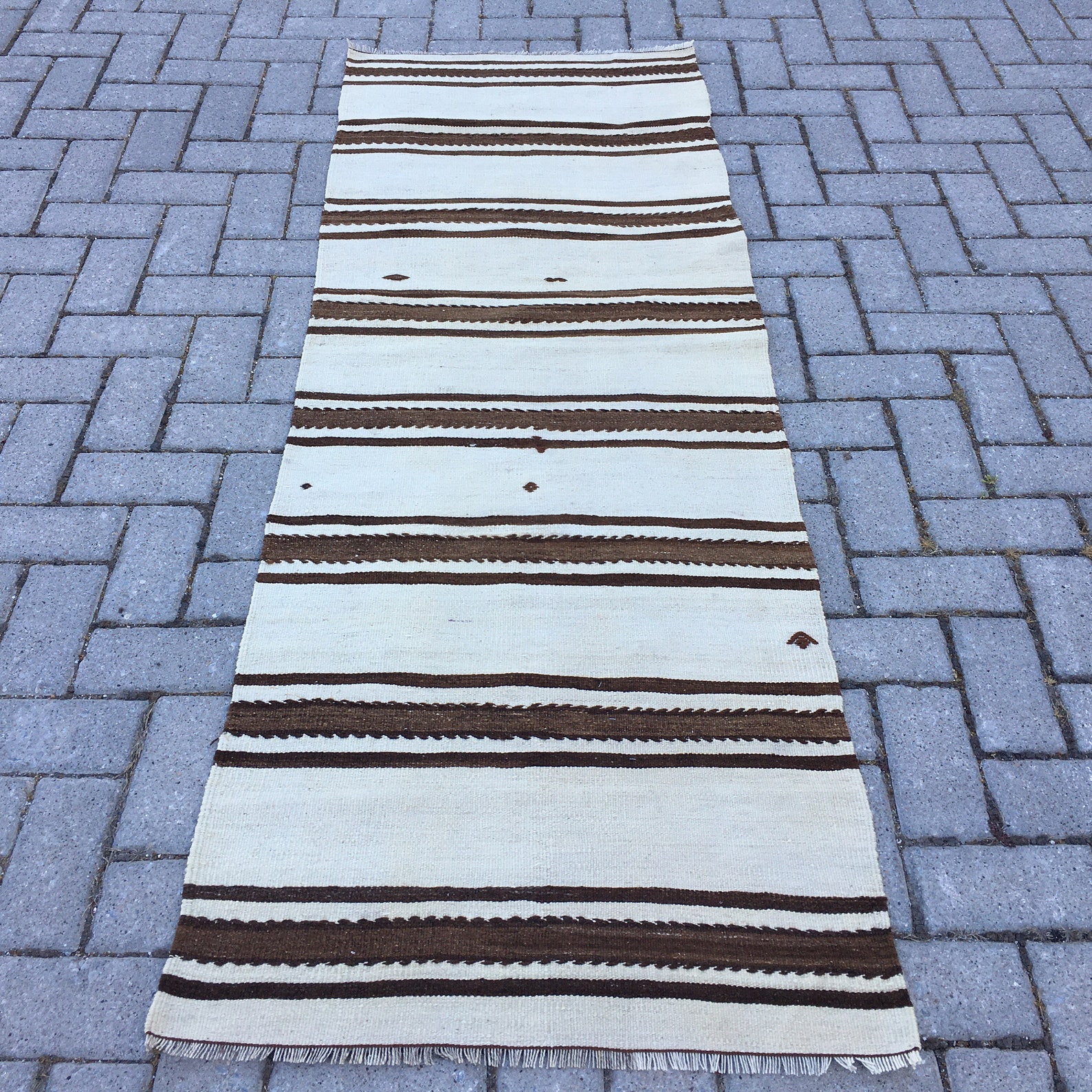 Farmhouse runner rug Handmade runner rug Striped runner | Etsy