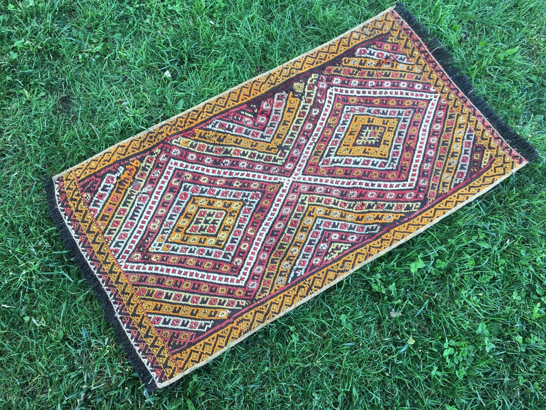 Vintage Small Kilim Rug , Handmade Small Rug , Bohemian Small Rug ...
