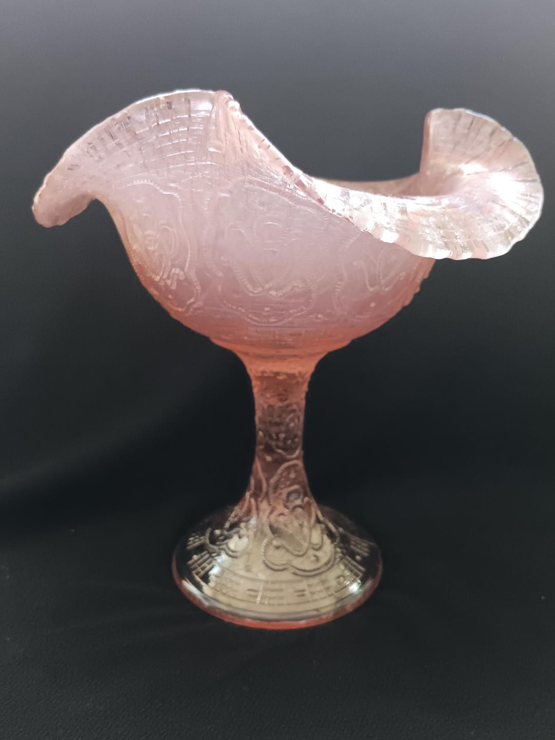 Fenton 75th Anniversary Pink Iridescent Compote - Etsy