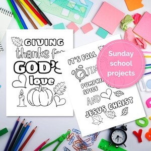 Thanksgiving Coloring for Kids, Instant Digital Download Christian Fall ...