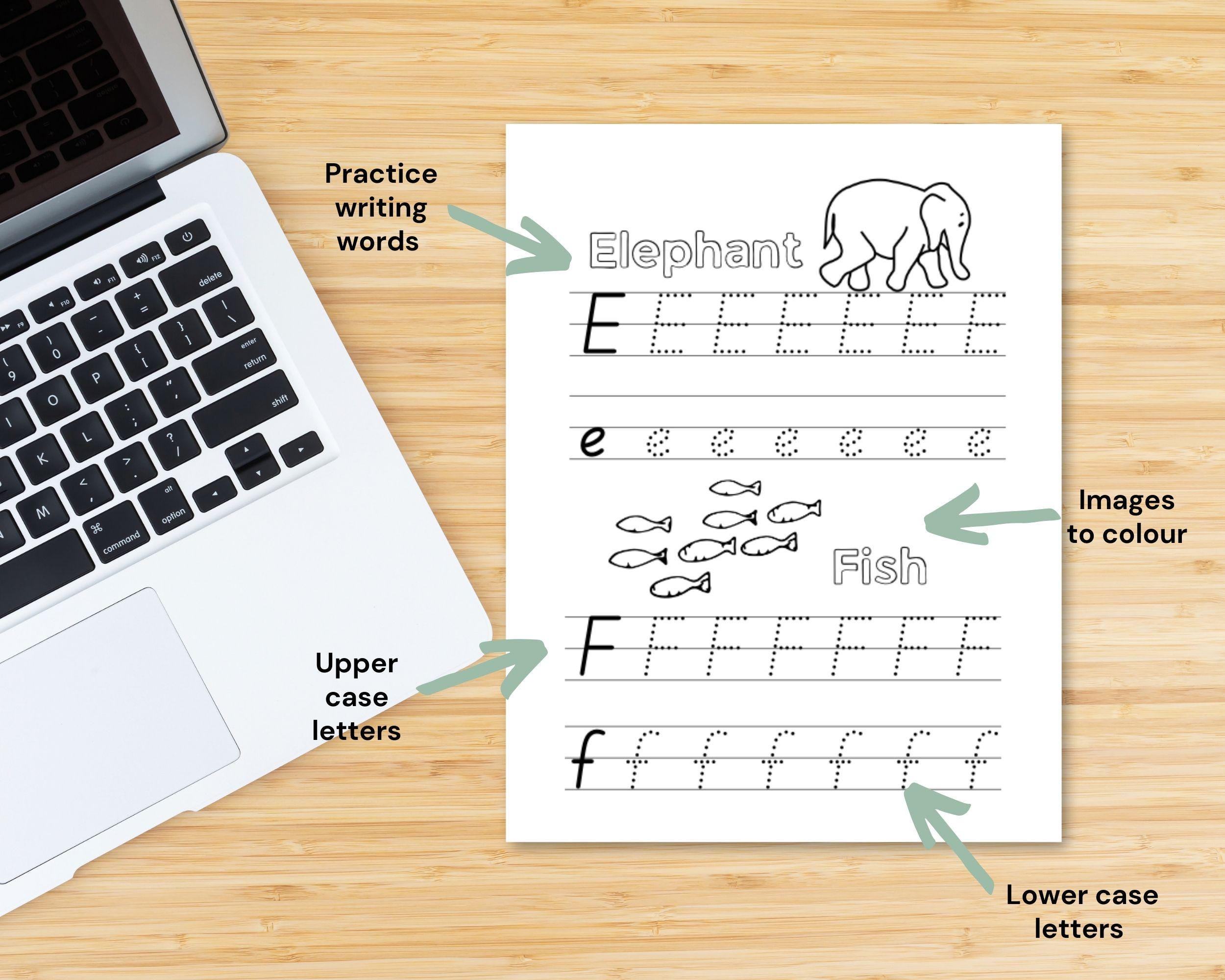 Alphabet Tracing Pages, Upper and Lower Case Letters, Words to Trace ...