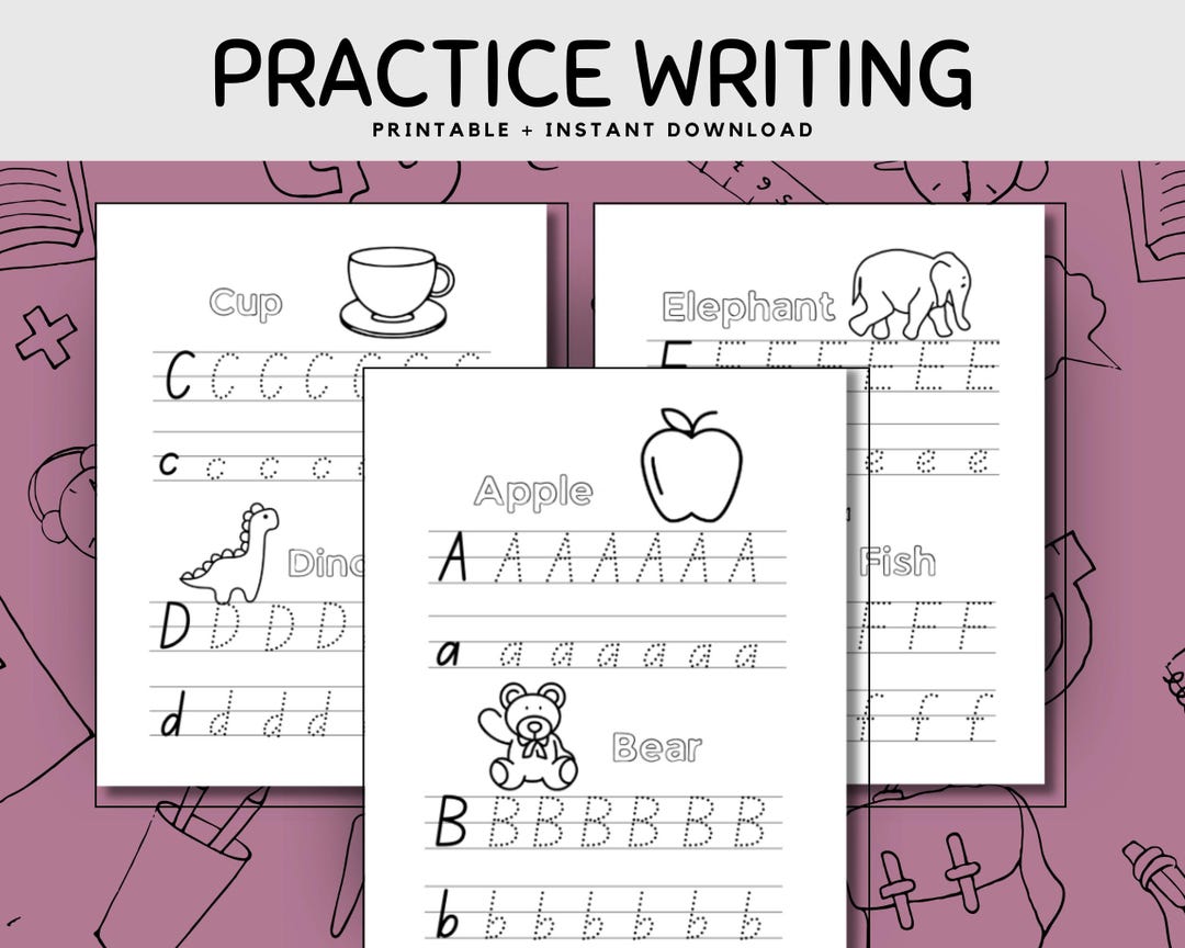 Alphabet Tracing Pages, Upper and Lower Case Letters, Words to Trace ...