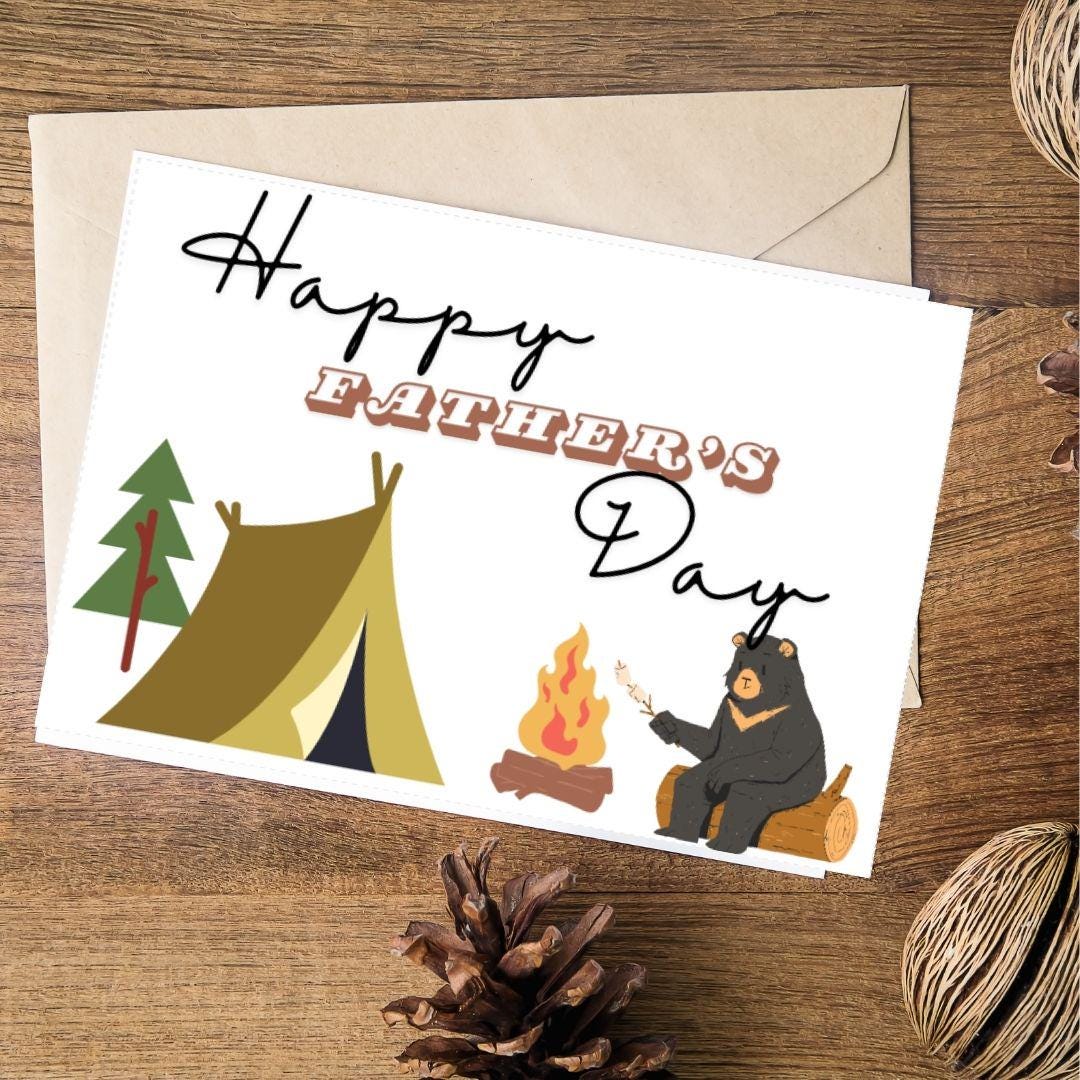 Printable Fathers Day Card, Instant Download, Camping - Etsy