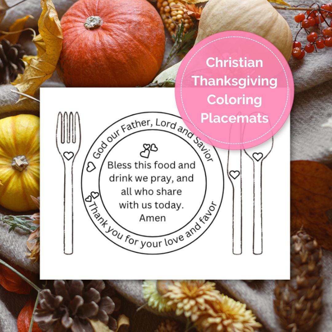 Catholic Thanksgiving Coloring Page Placemats (digital Download) - Etsy