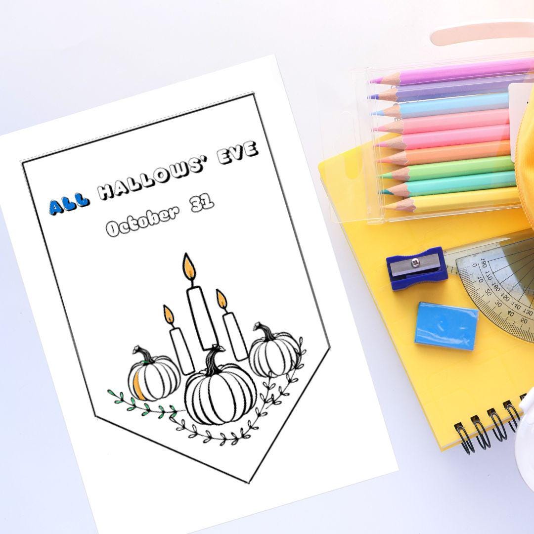 Catholic Halloween DIGITAL Download Print at Home Children's Coloring ...