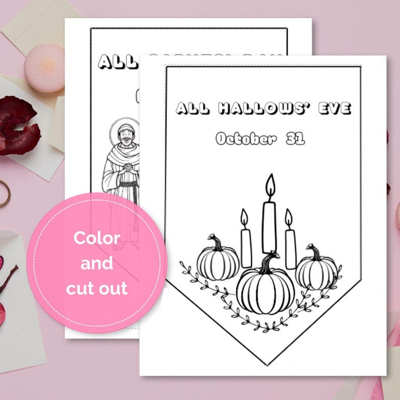 Catholic Halloween DIGITAL Download Print at Home Children's Coloring ...