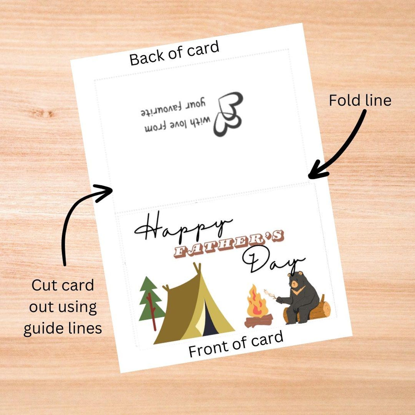 Printable Fathers Day Card, Instant Download, Camping - Etsy