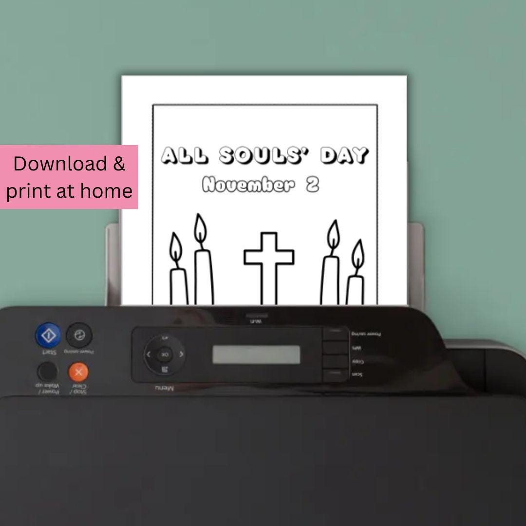 Catholic Halloween Coloring Pages, All Saints' Day Print (digital ...