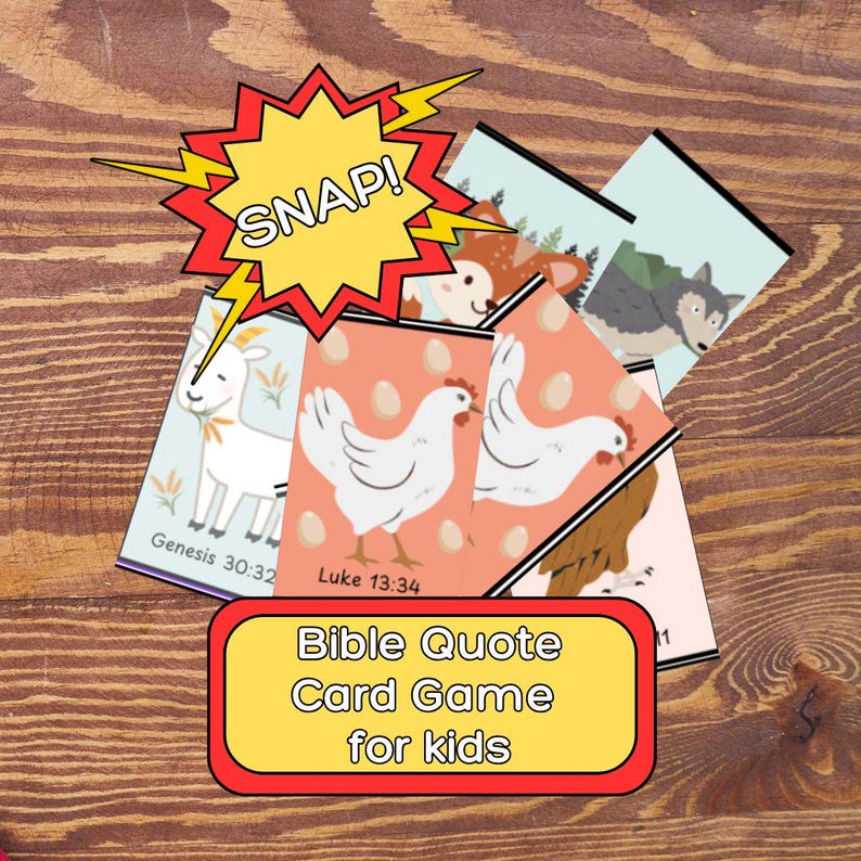 Bible Card Game for Children, Instant Download, Print at Home ...