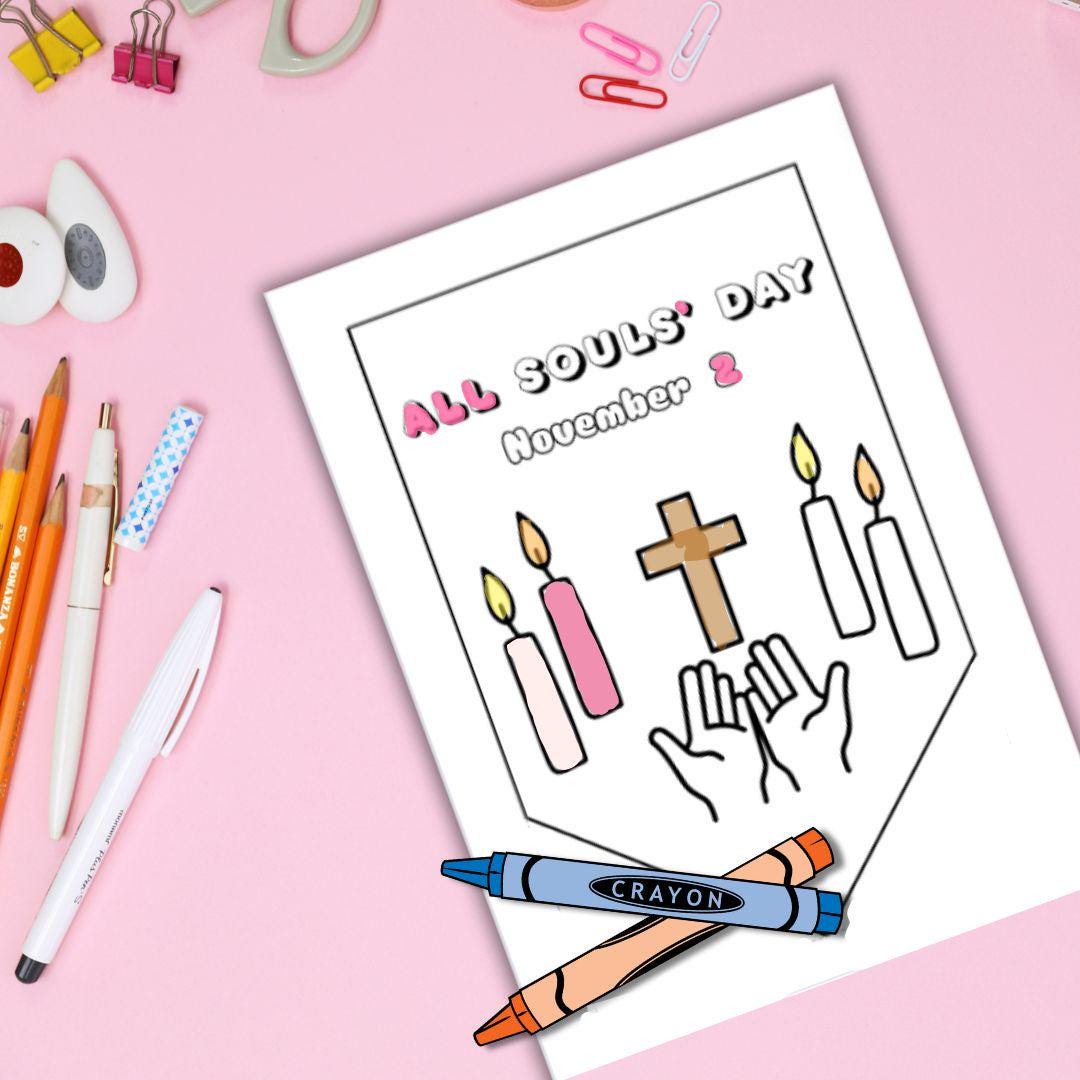 Catholic Halloween DIGITAL Download Print at Home Children's Coloring ...