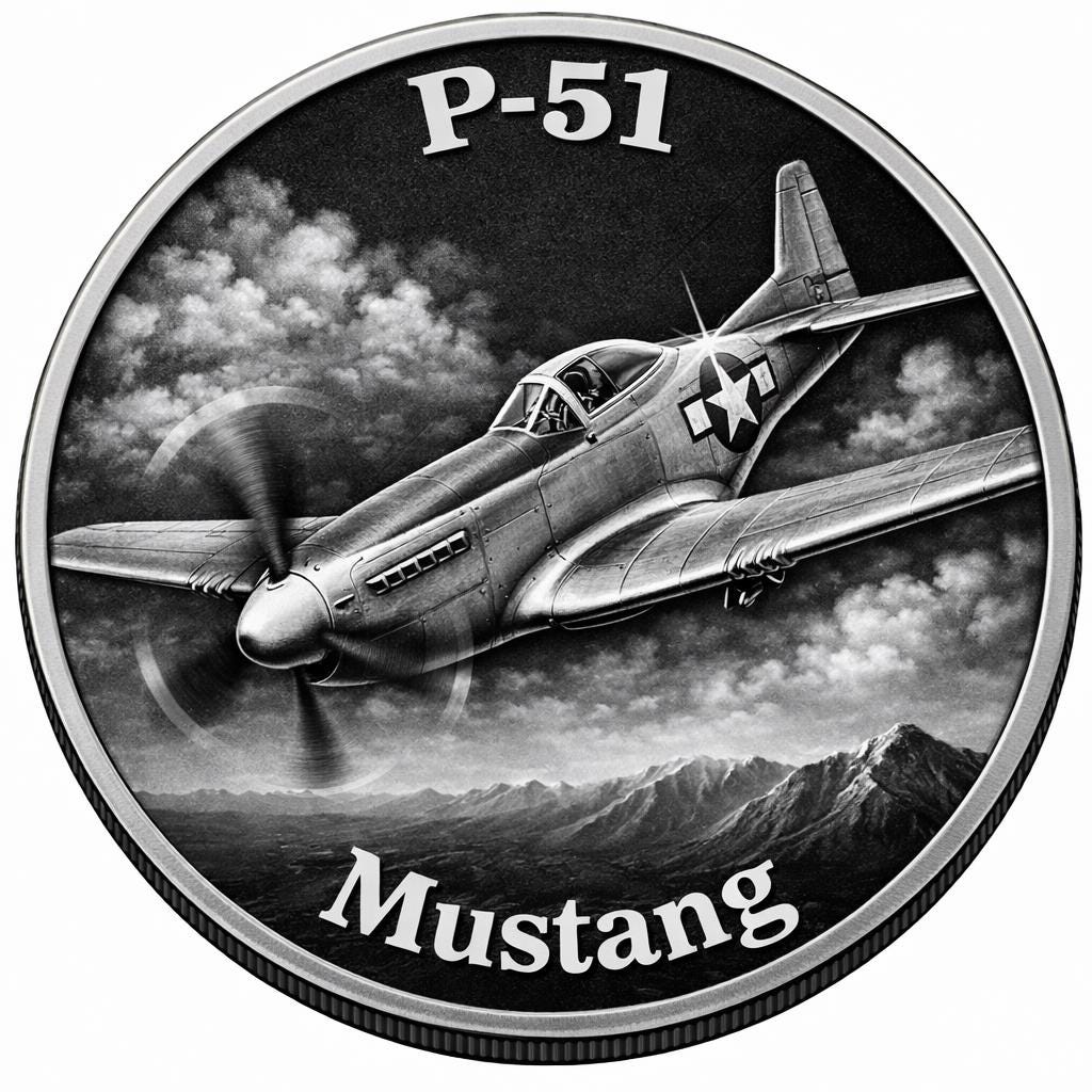 P-51 Mustang Challenge Coin Depth Map Digital Download - Etsy