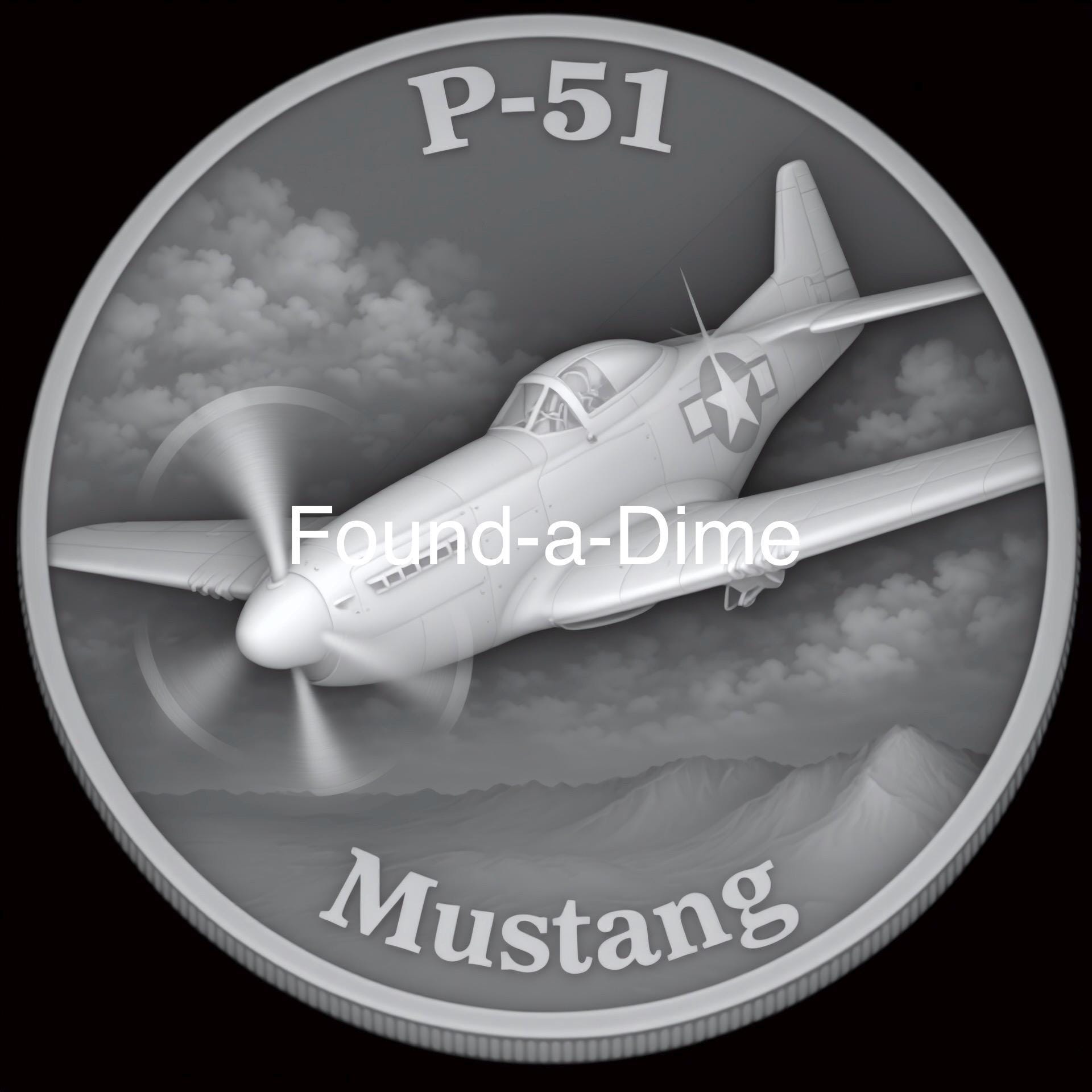 P-51 Mustang Challenge Coin Depth Map Digital Download - Etsy