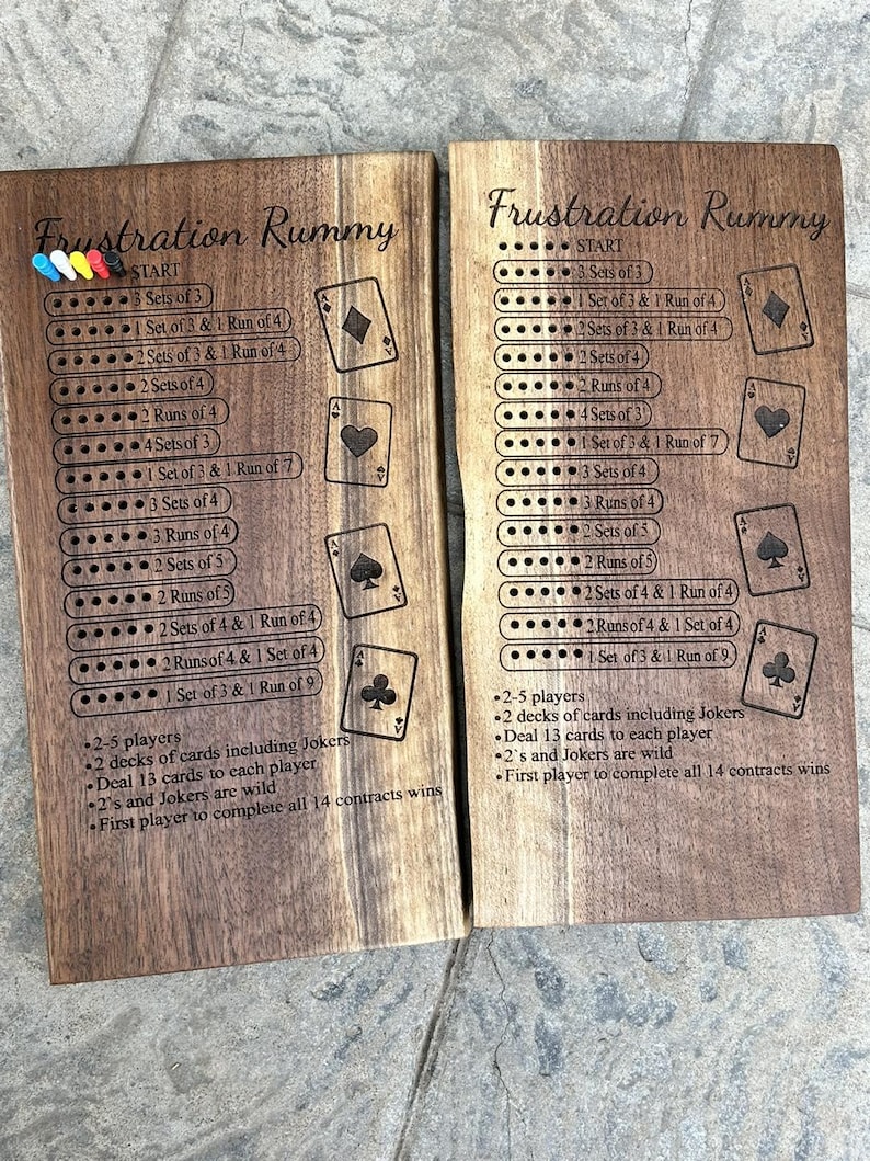 Elevate Your Game Nights With Frustration Rummy! Thick Hardwood Slabs ...