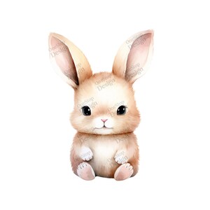 Watercolor Easter Bunny Clipart, Easter Png Design, Cute Bunny Clipart ...
