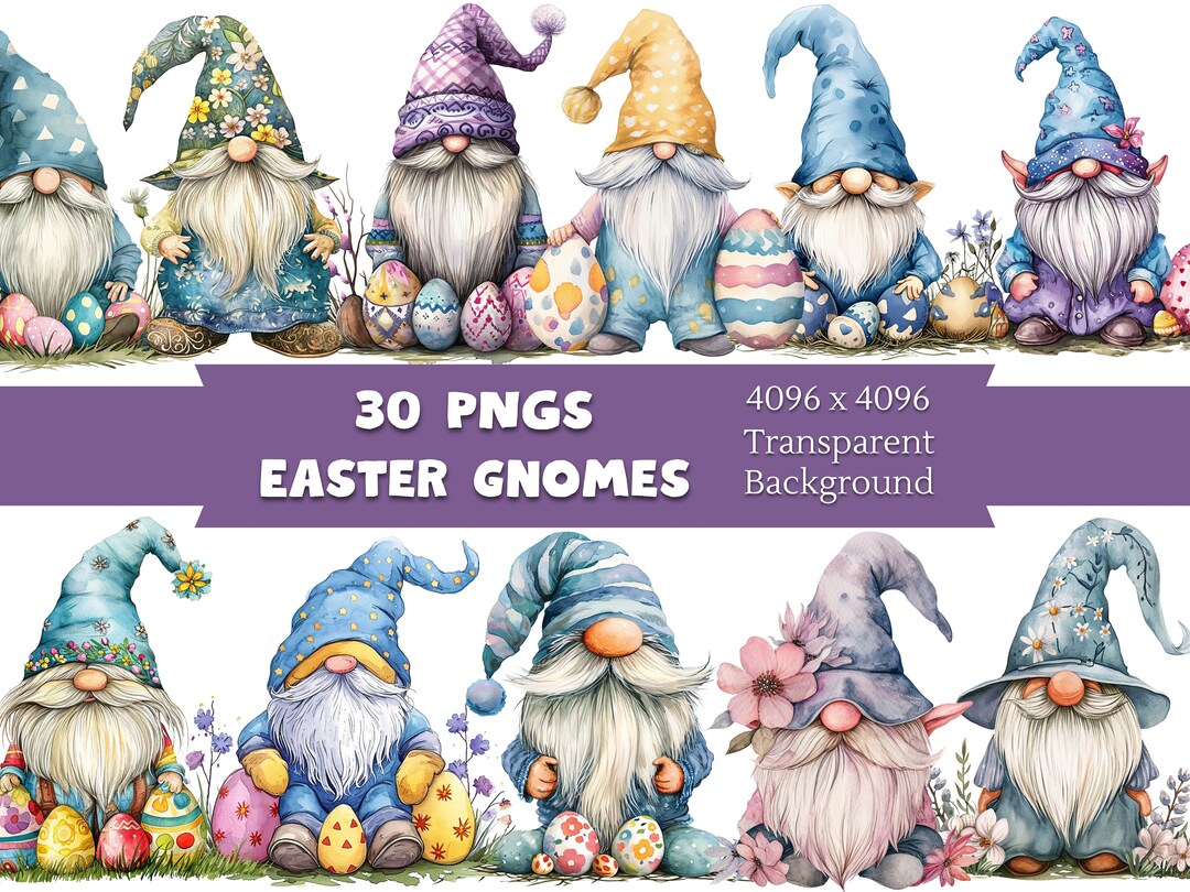 Watercolor Easter Gnome Clipart, Gnome Sublimation, Easter Png Design ...