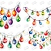 Watercolor Christmas Lights Clipart, Christmas Decor, Holiday Clipart ...