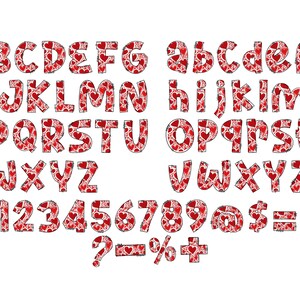 Valentines Day Doodle Font, Valentine Letters, Valentine Alphabet ...