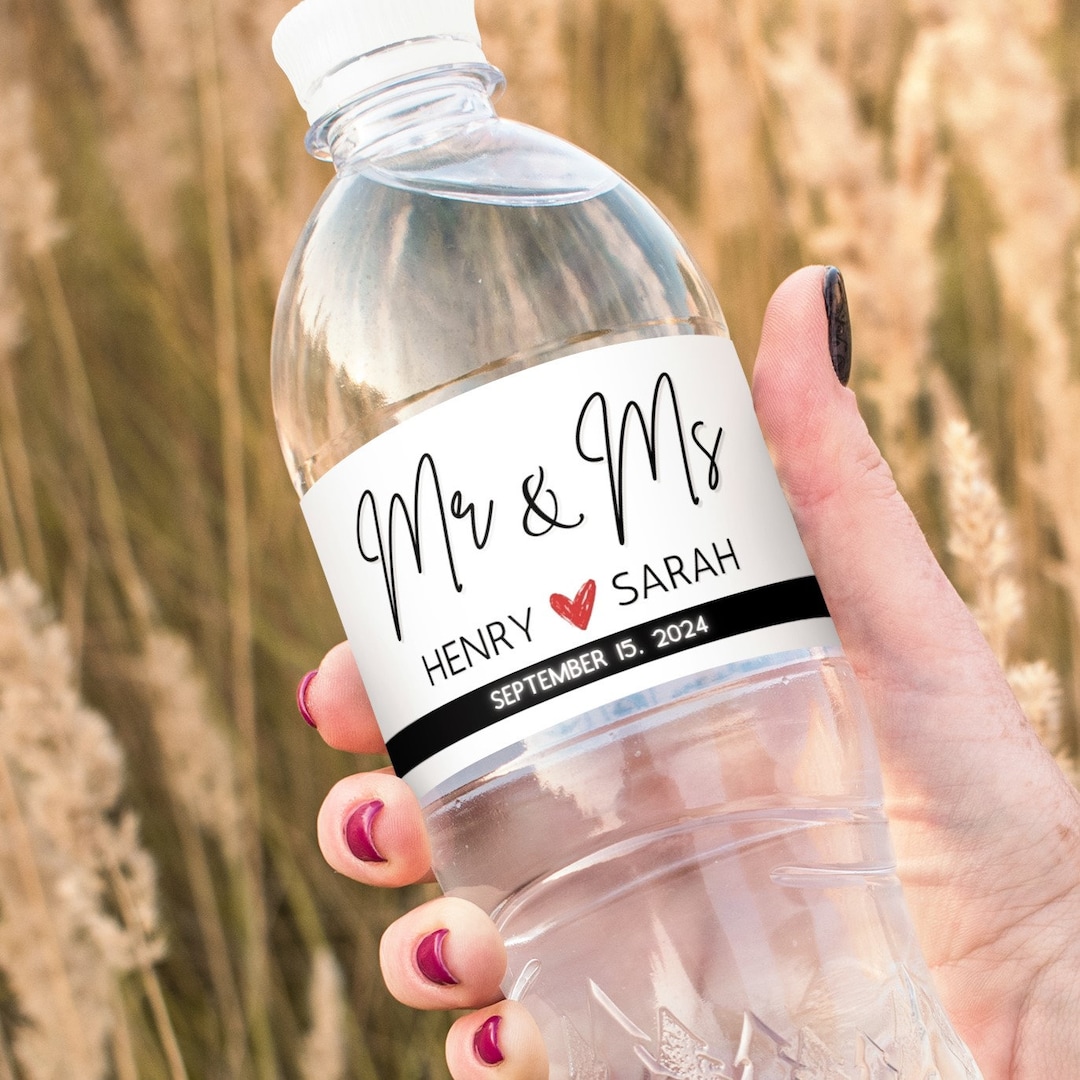 Personalized Water Bottle Label Template, DIY Water Label, Editable ...