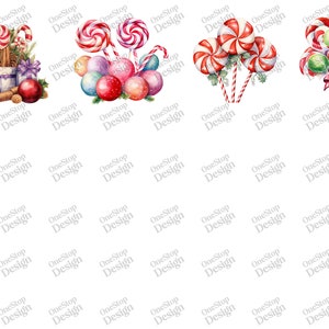 Watercolor Christmas Candy Clipart, Candy Cane Png, Christmas Sweets ...