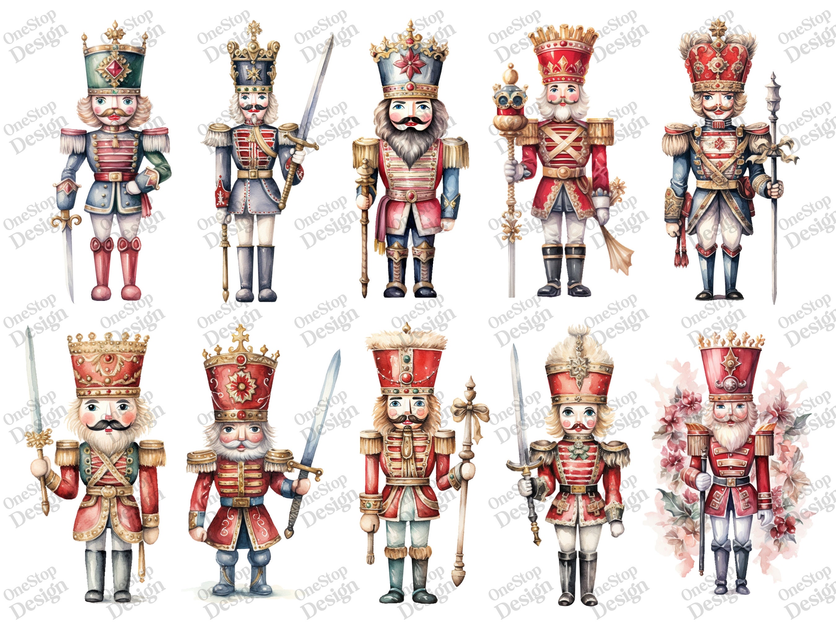 Watercolor Nutcracker Clipart, Christmas Bundle, Commercial Use ...