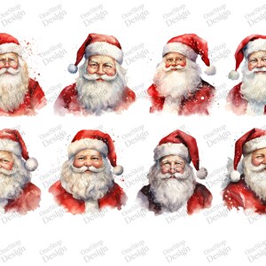 Watercolor Santa Png, Santa Claus Clipart, Santa Graphic, Santa Digital ...