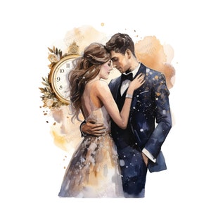 Watercolor New Year Clipart, Celebration Clipart, Happy New Year Png ...