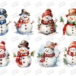 Watercolor Snowman Png, Winter Clipart, Cute Snowman Png, Holiday ...
