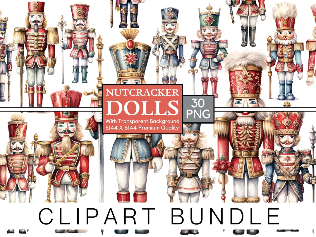 Watercolor Nutcracker Clipart, Christmas Bundle, Commercial Use ...
