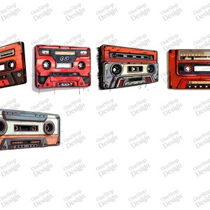 Watercolor Retro Cassettes Clipart, Cassette Tapes Png, Music Graphics ...