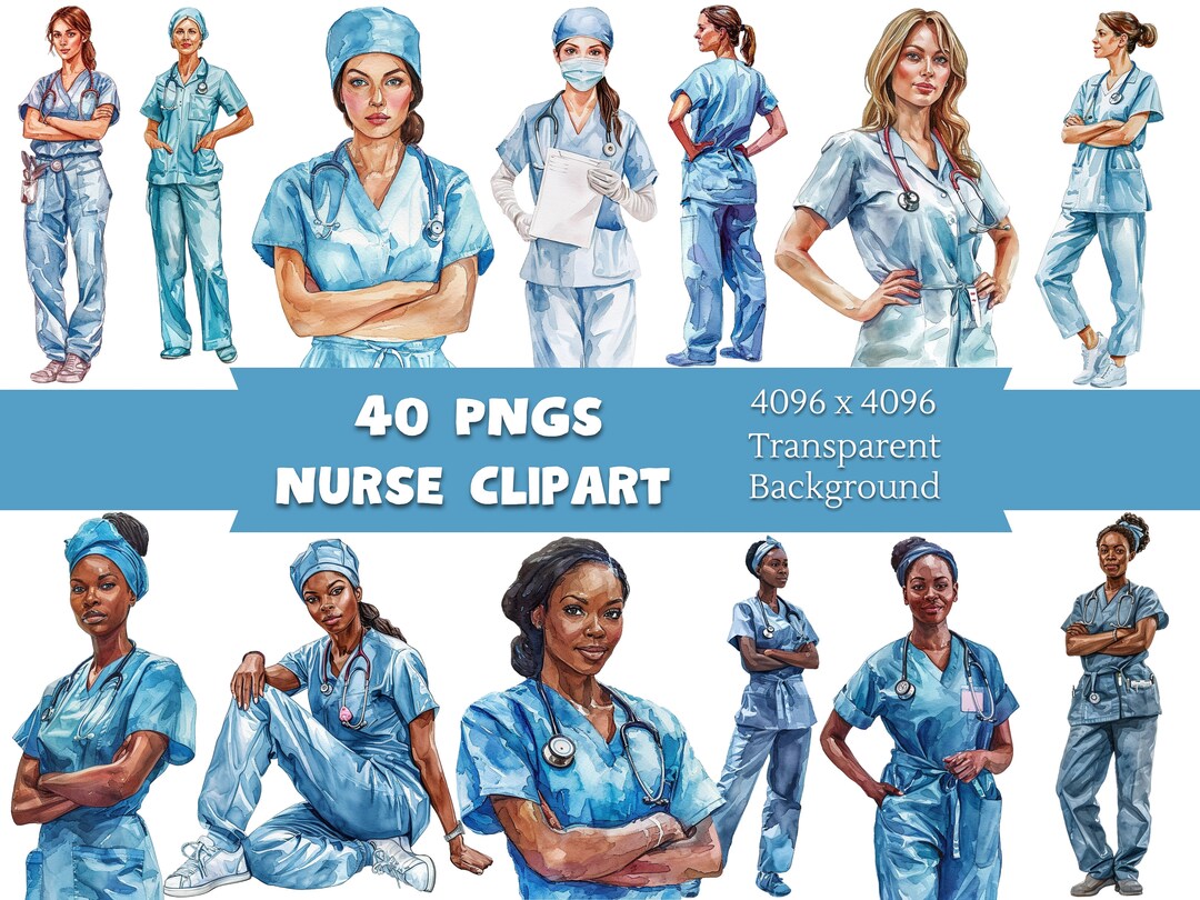 Watercolor Nurse Clipart, Doctor Illustrations, Black Nurse Clipart ...