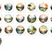 Watercolor Circle Landscapes Clipart, Nature Clipart, Mountain Scenery ...