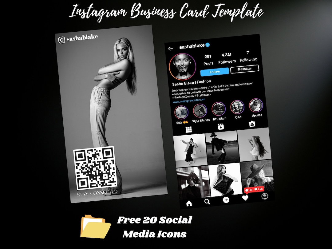 Instagram Card Template, Ig Business Card Template, Editable Canva ...