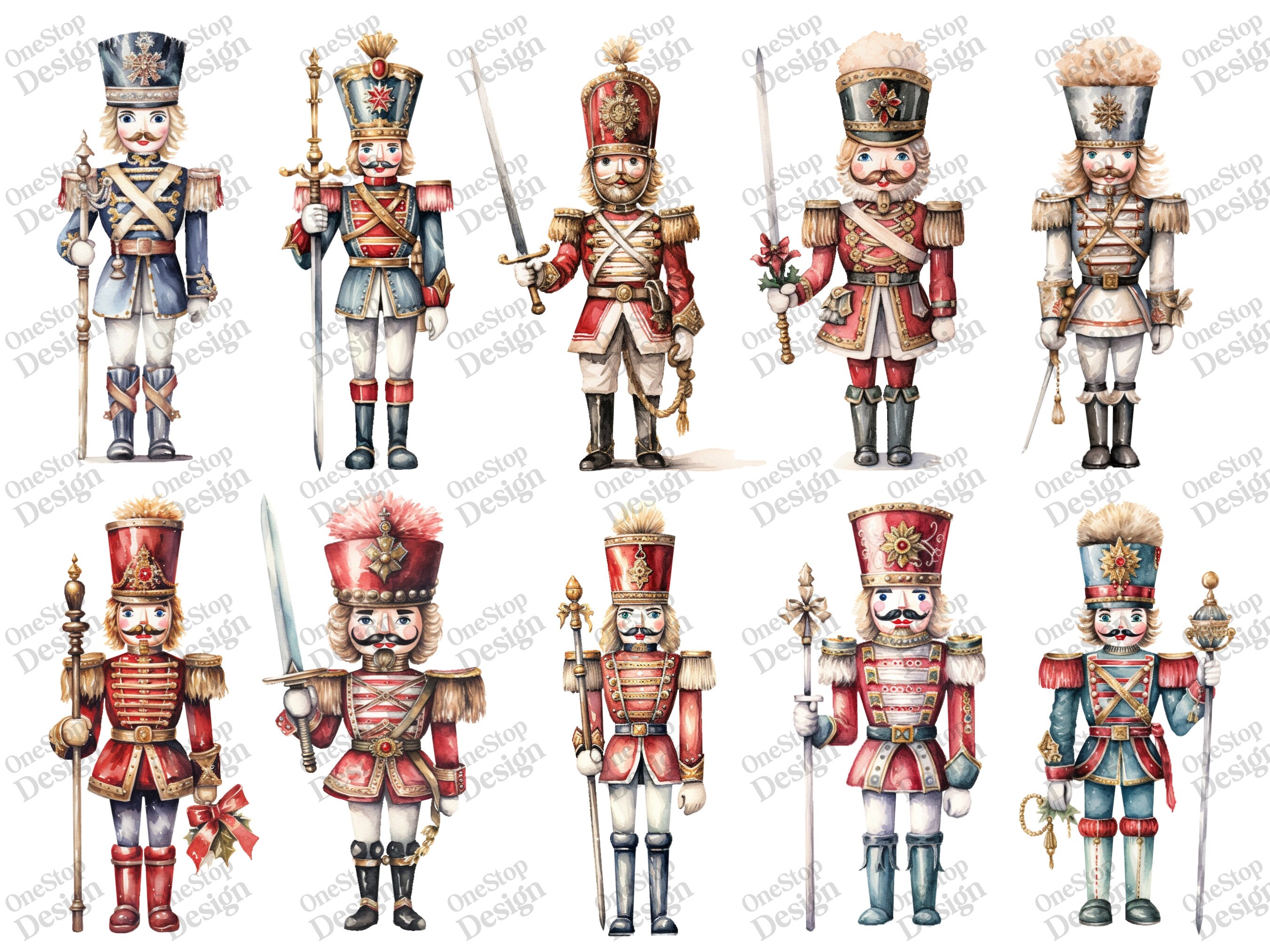 Watercolor Nutcracker Clipart, Christmas Bundle, Commercial Use ...
